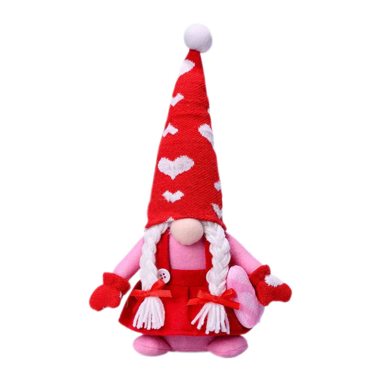 LSLJS Valentine Faceless Gnome Doll, Valentine Decorations 12.6" Red ...