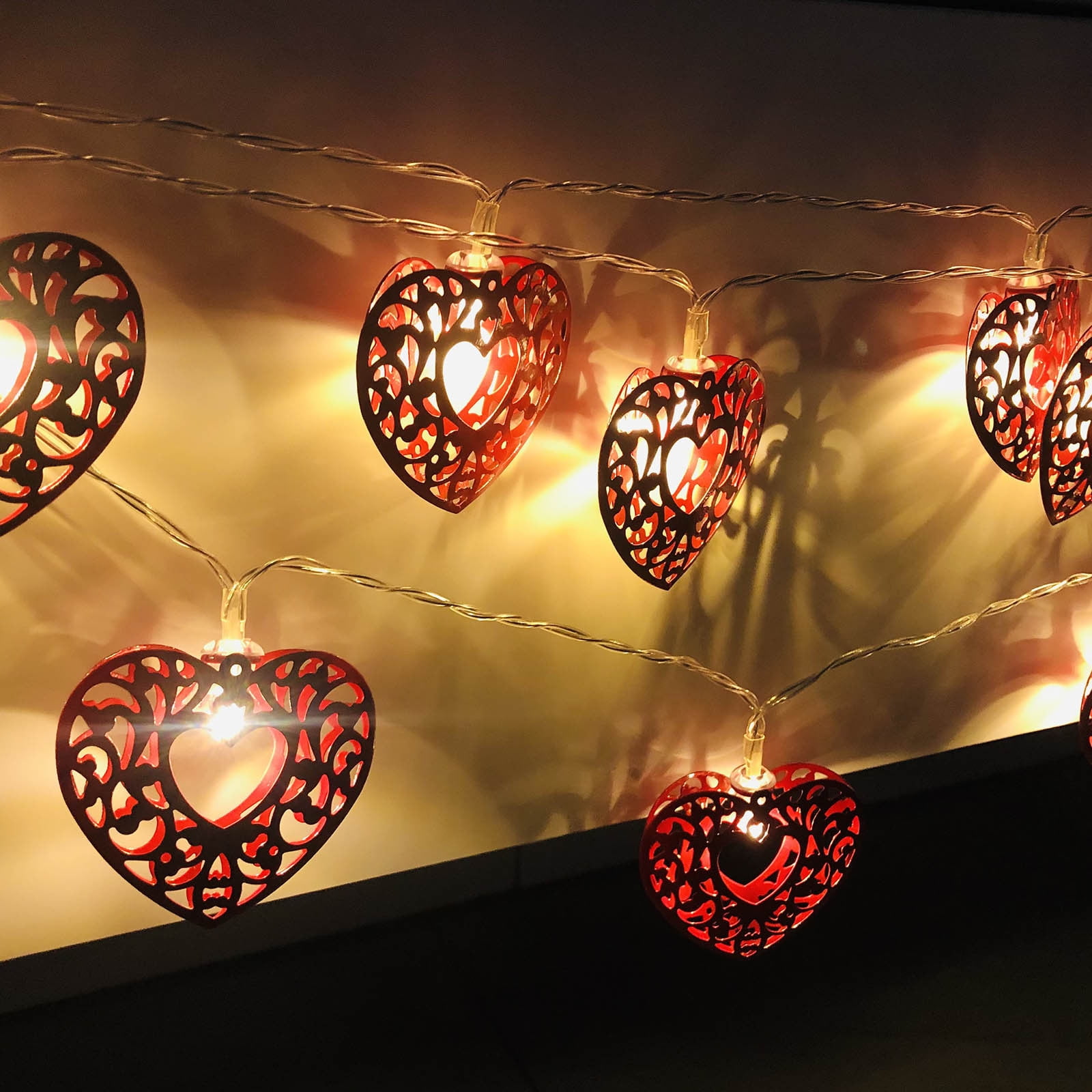 LSLJS Valentine Heart Shape String Lights, Valentine Decorations 65 ...