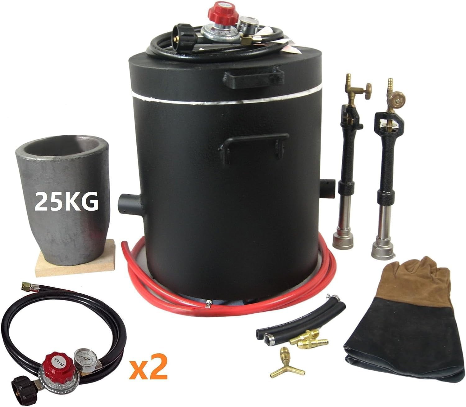 LSMIITTH 25KG(55LBs) Large Propane Smelting Furnace Kit with Crucible ...