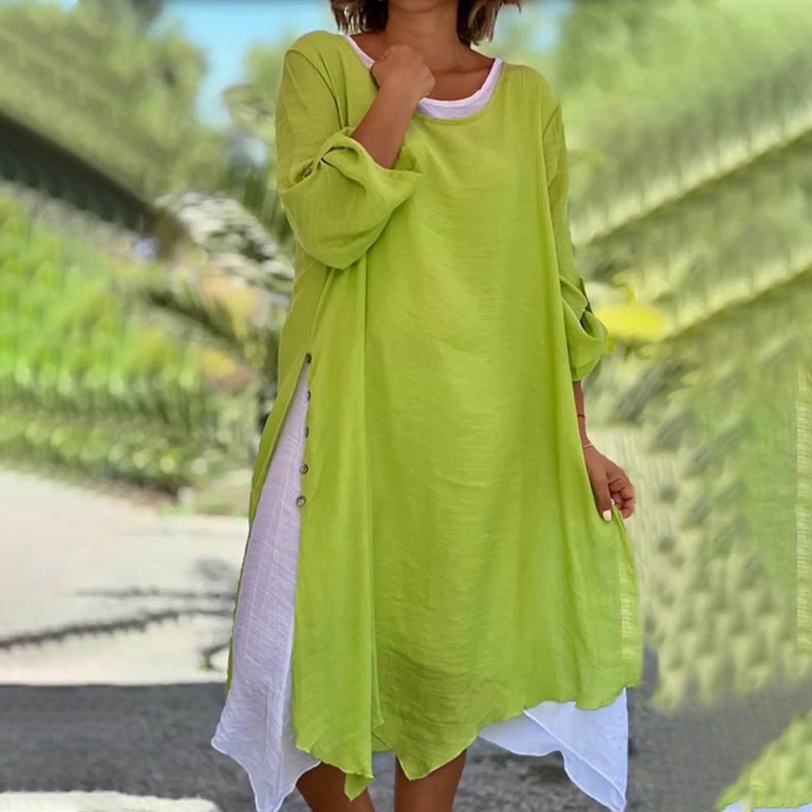LSOLMD Linen Sets for Women 2 Piece Linen Suit Pants Two Piece Long ...