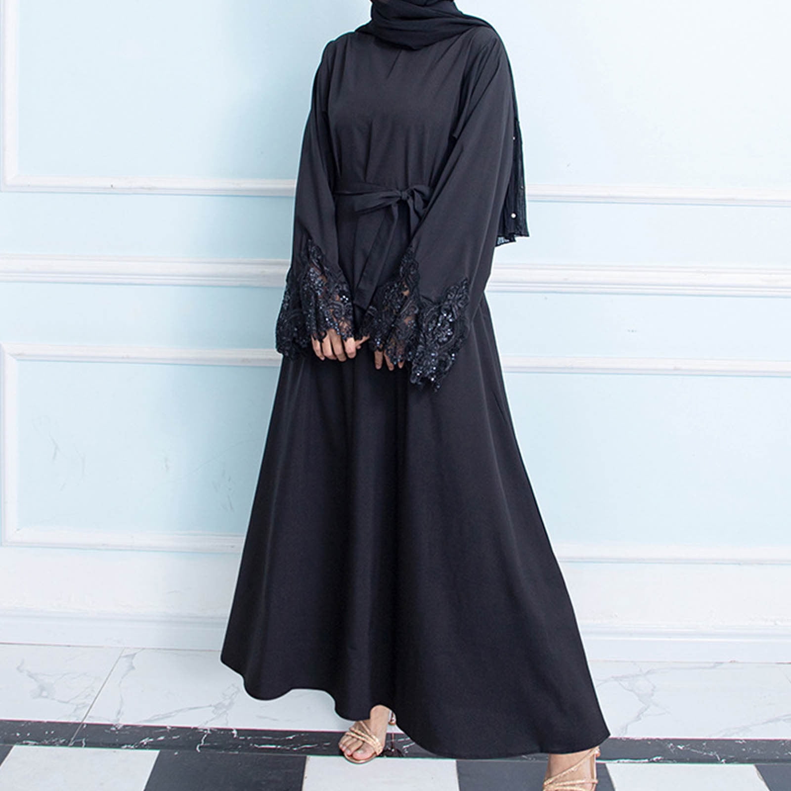 LSOLMD Muslim Dresses for Women Robe Dress Islamic Ladies Conservative ...