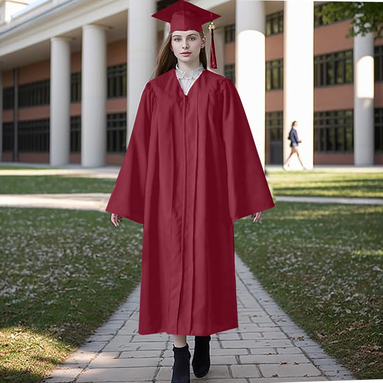 LSOLMD Unisex Adult's Matte Graduation Cap Gown Tassel Set,Graduation ...