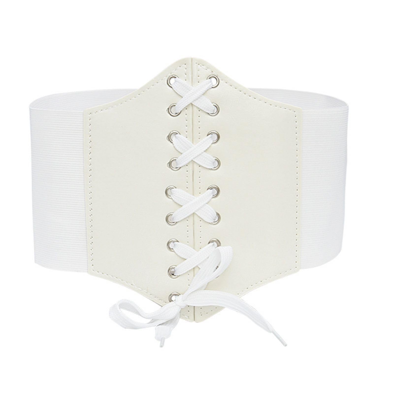 LSQii Belts for Women Fishbone Wide Waist Belt with Tie Retro Bowknot ...