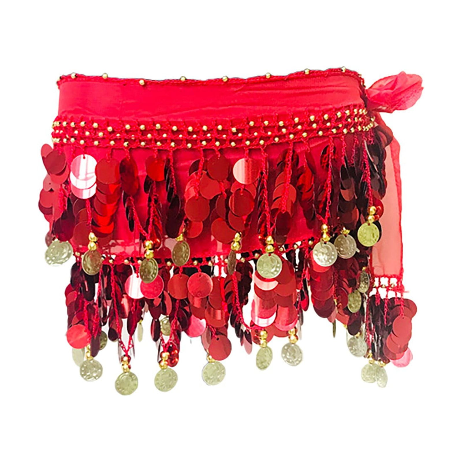 LSQii Women's Sequin Tassel Skirt Chiffon Glitter Sparkly Fringe Waist ...