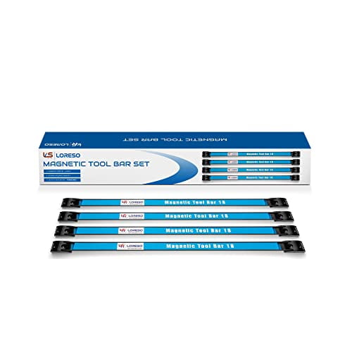LSR LORESO Magnetic Tool Holder 18 Inch, Set of 4 Magnetic Tool Bars ...