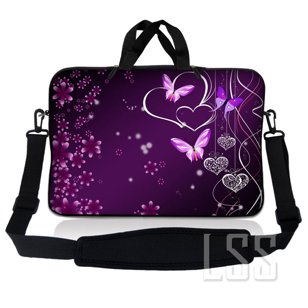 LSS Teen Adjustable Strap Neoprene 15.6'' Laptop Sleeve, Purple Heart ...