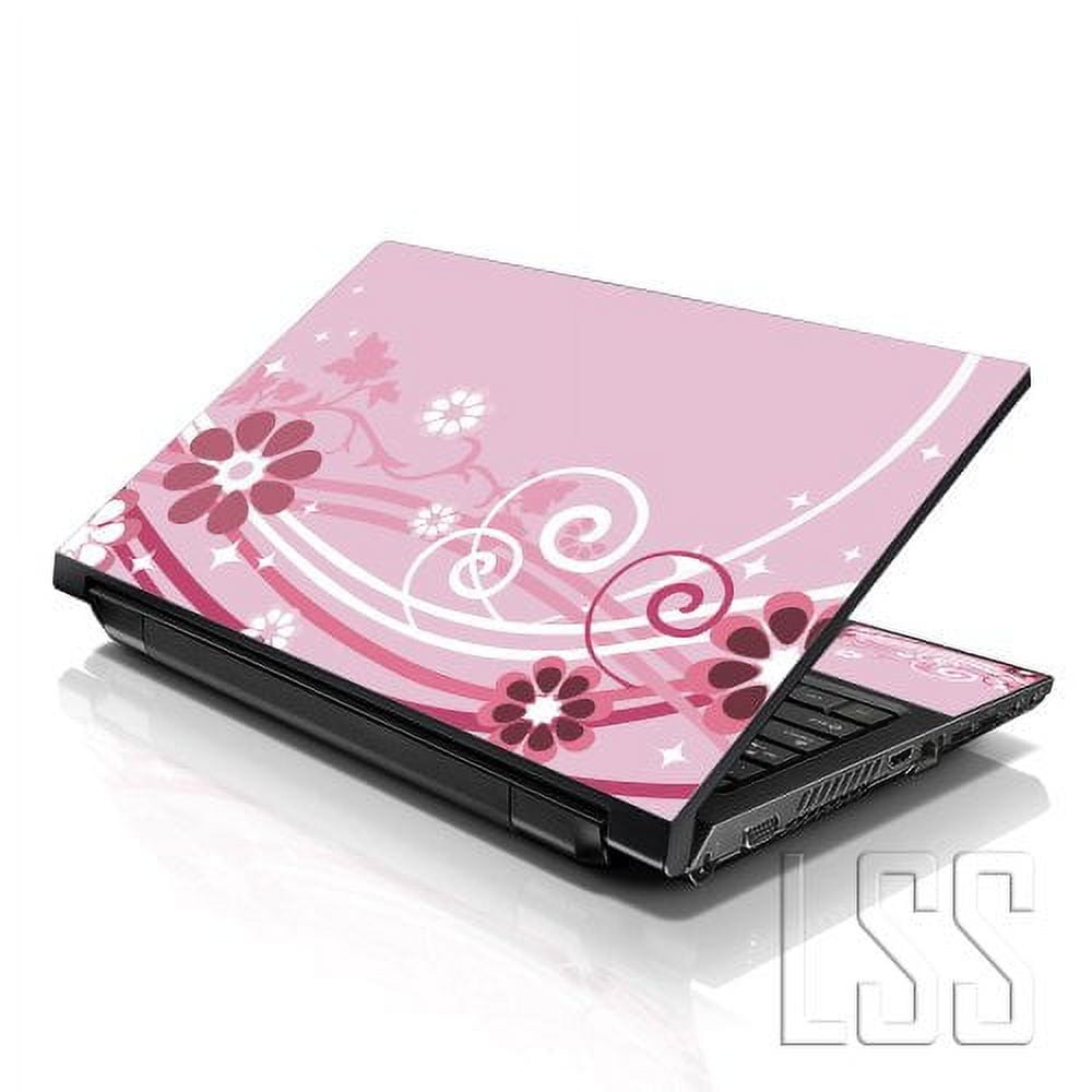 LSS Laptop 15 15.6 Skin Cover with Colorful Pink Floral Pattern for HP ...