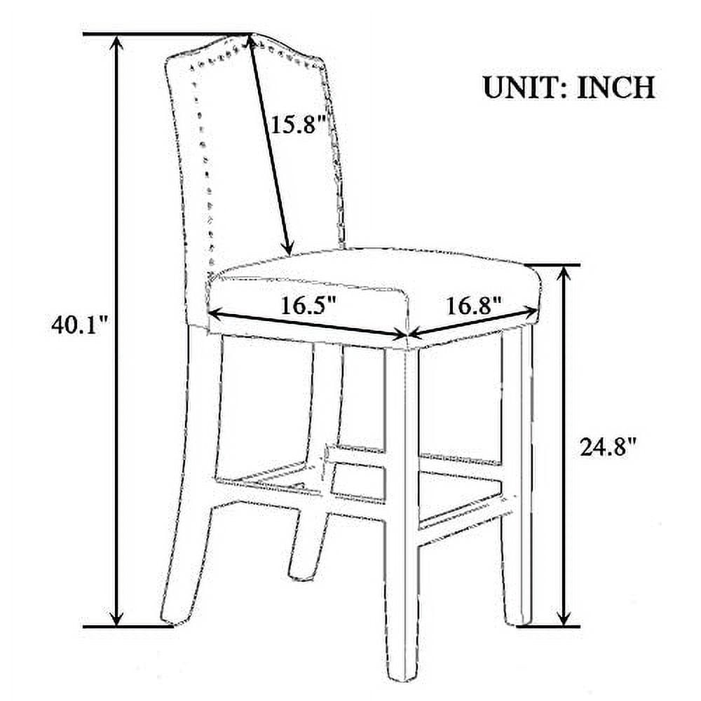 LSSBOUGHT 24 Inches Counter Height Bar Stools Set of 2 Studded Kitchen ...