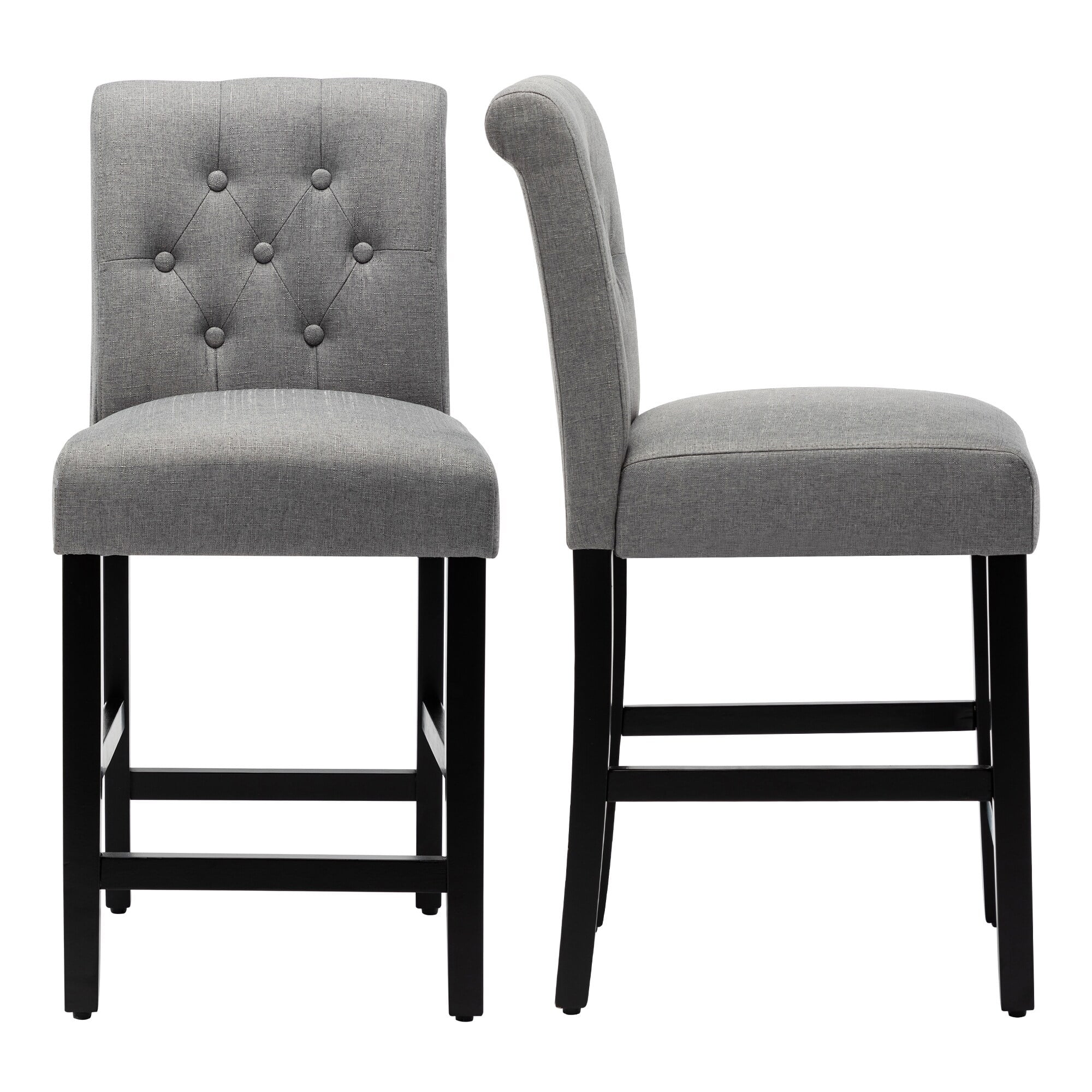 LSSBOUGHT 24 Inches Kitchen Counter Height Bar Stools, Button Tufted ...