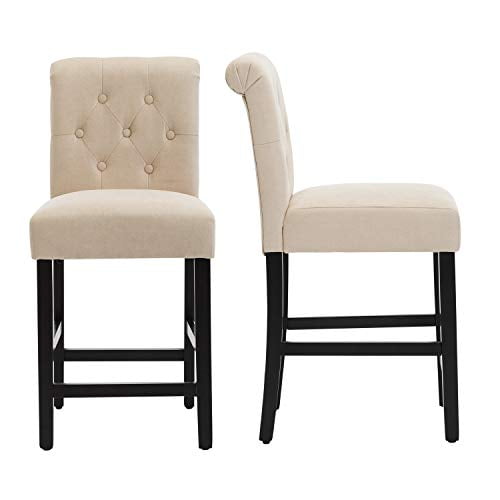 LSSBOUGHT 24 Inches Upholstered Counter Stools, Bar Stools Set of 2 ...