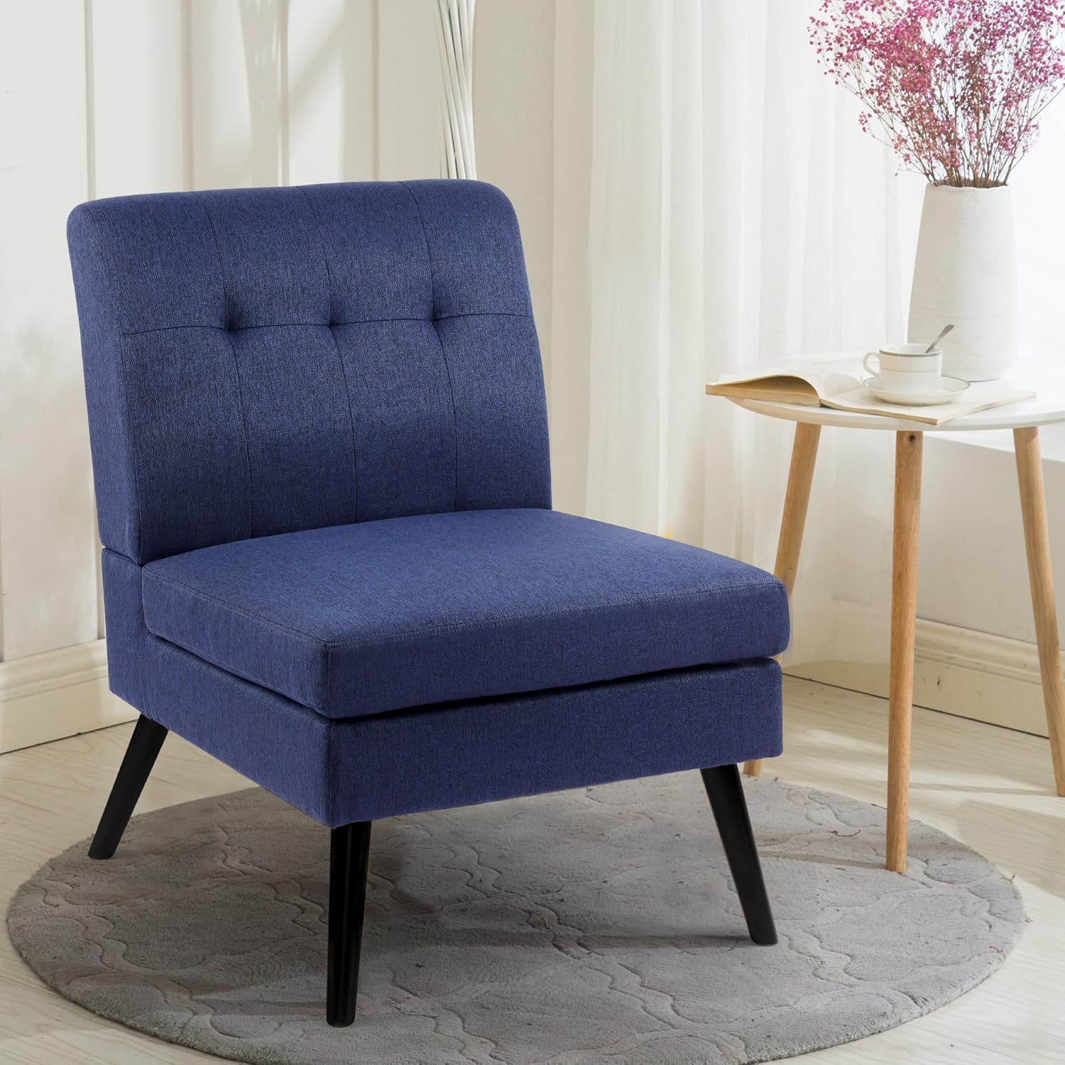 LSSBOUGHT Armless Accent Living Room Chairs, Modern Side Chair for ...