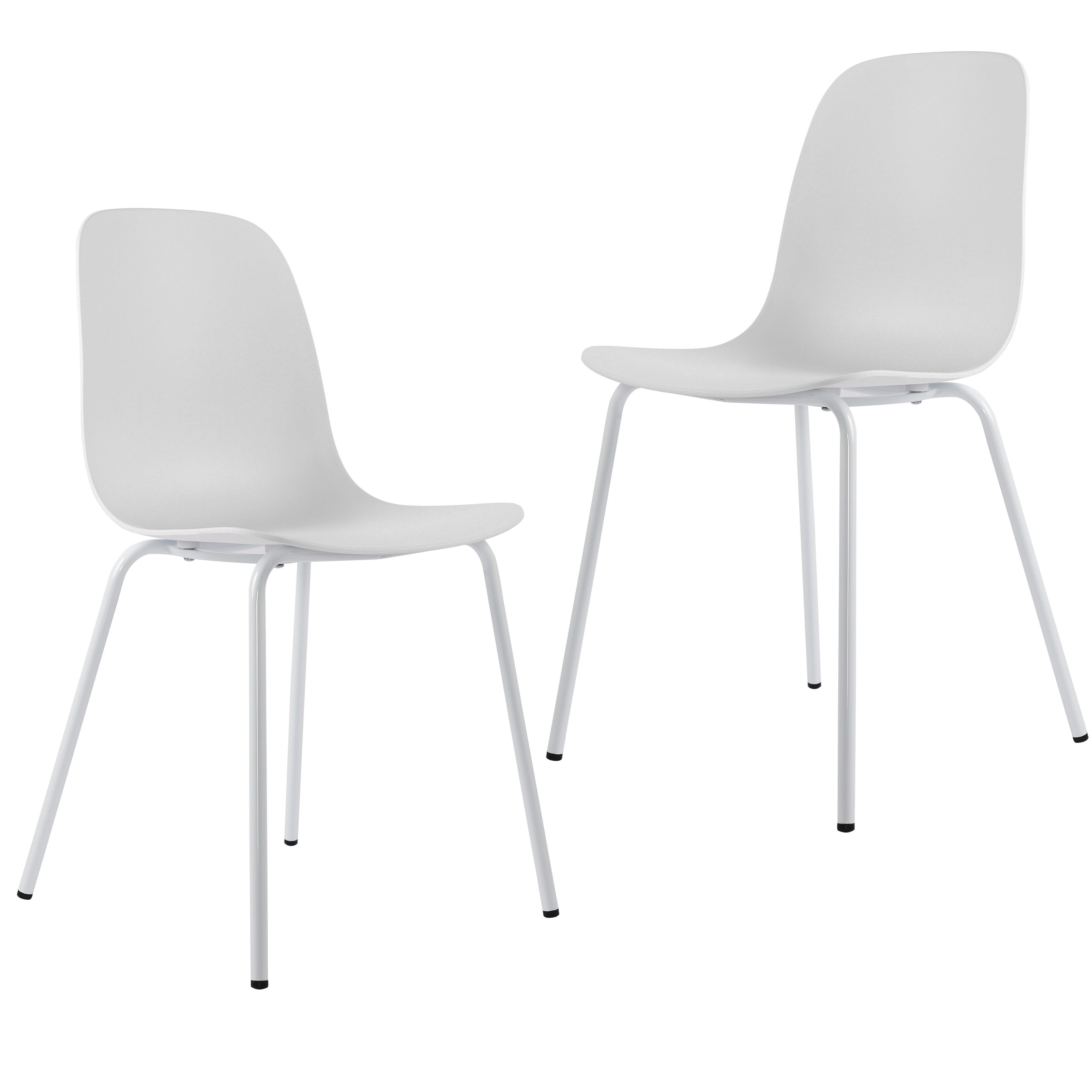 LSSBOUGHT Modern Plastic Dining Chairs Industrial Side Chairs with ...