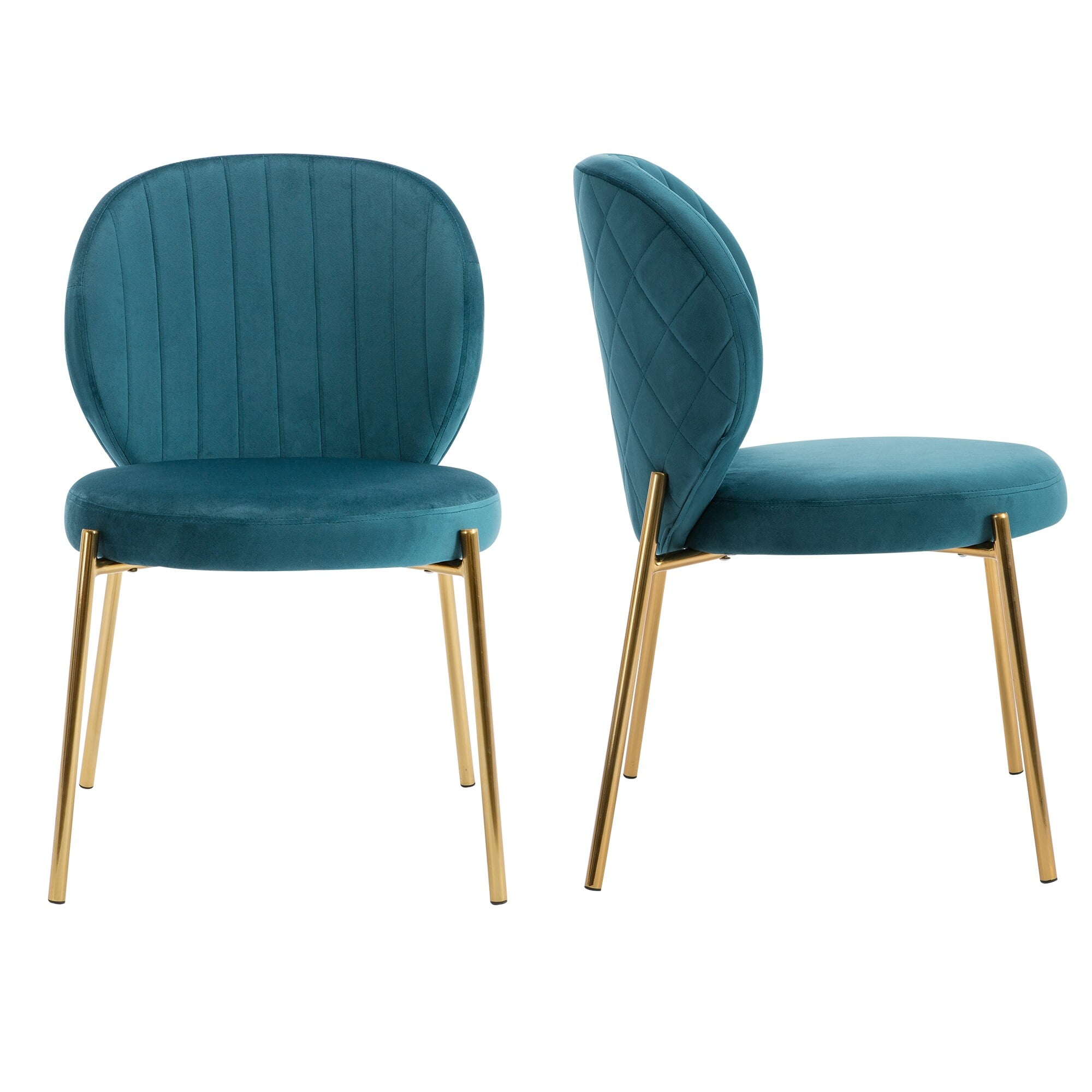 LSSBOUGHT Velvet Dining Chairs Small Cute Accent Chairs with Golden ...