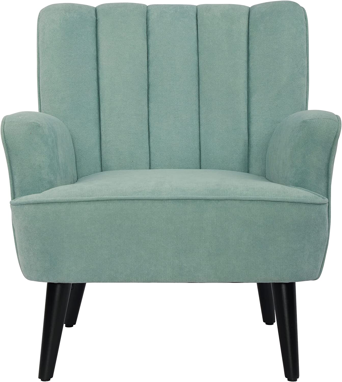 LSSPAID Accent Chair, Green Fabric Upholstered Armchairs, Mid Century ...