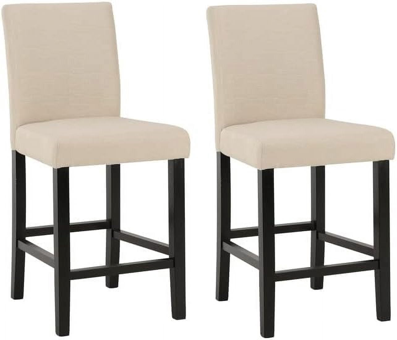 LSSPAID Bar Stools Set of 2, 24.8 Inch Upholstered Fabric Counter ...