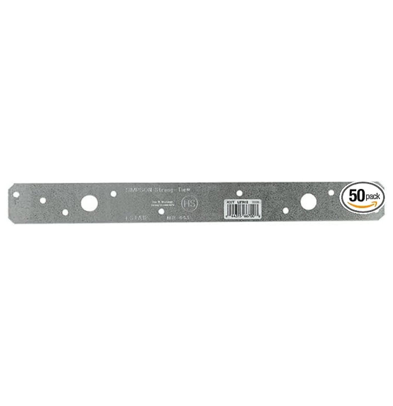 LSTA12 LSTA 1-1/4 in x 12 in 20-Gauge Galvanized Strap Tie (Pack of 50 ...