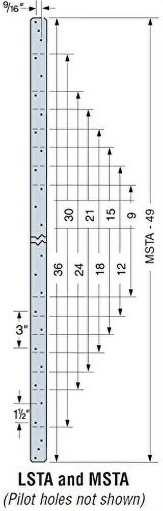 LSTA12 LSTA 1-1/4 in. x 12 in. 20-Gauge Galvanized Strap Tie (Pack of ...