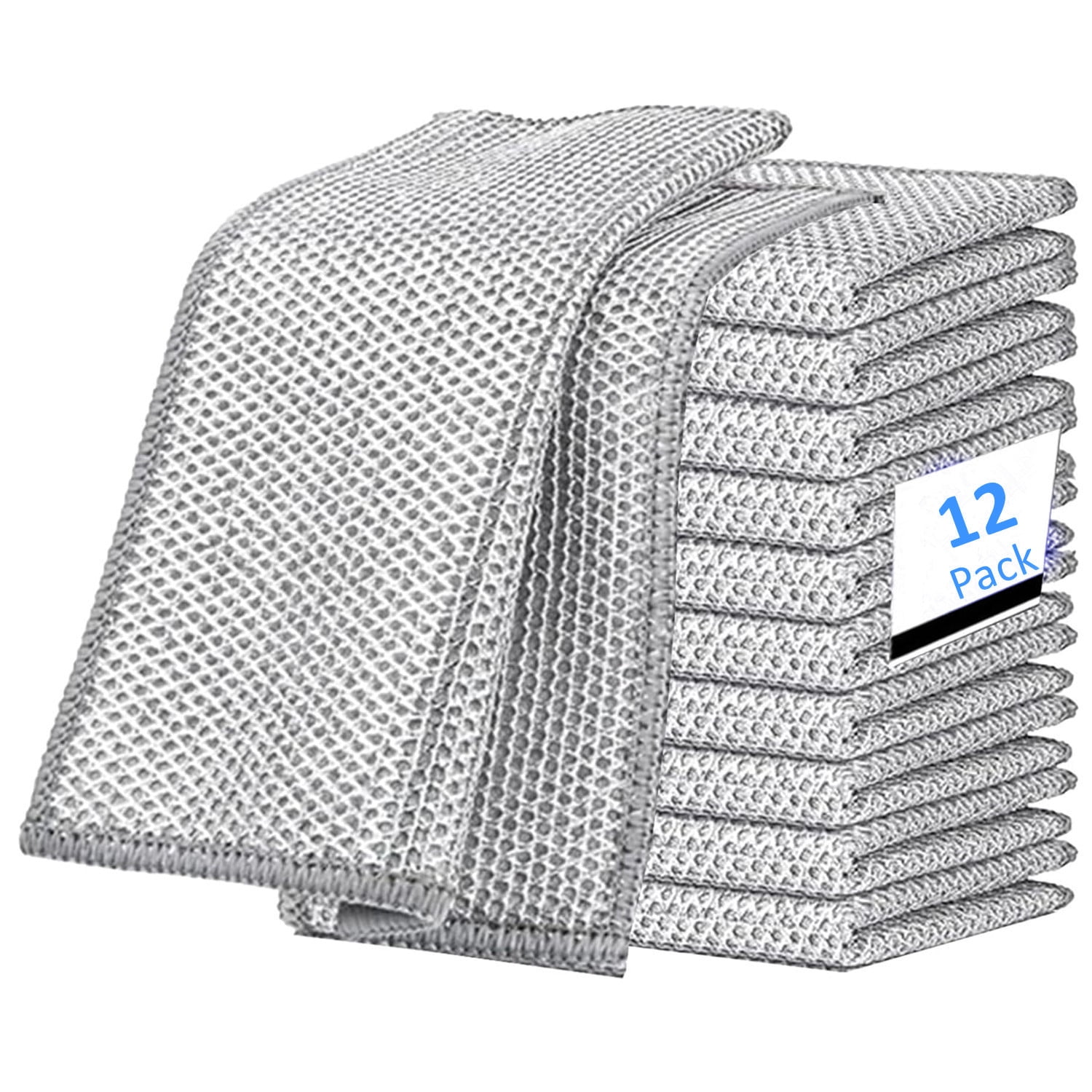 LSTECICE 12-Pack Double-Layer Double-Sided Wire Mesh Cleaning Cloths ...
