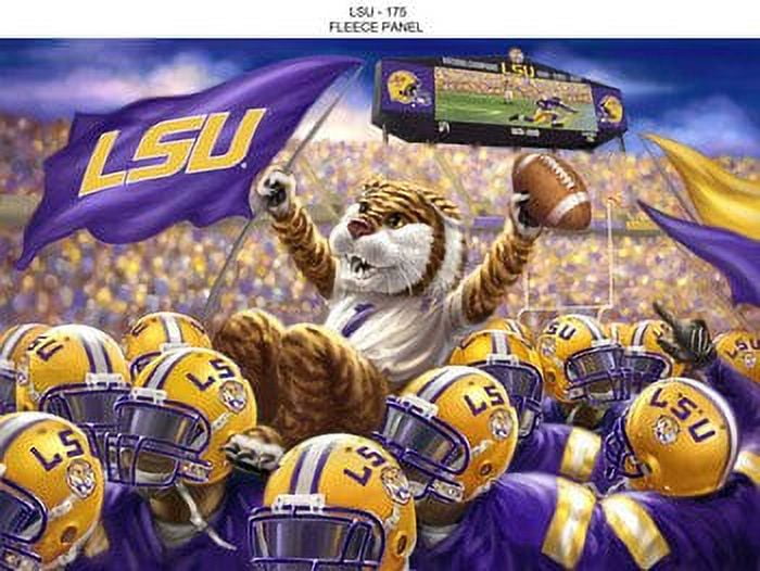 LSU Fleece Blanket Kit-Includes Solid and Printed Fleece Fabric to make ...
