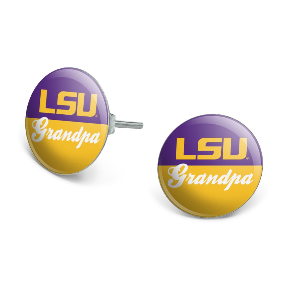 LSU Grandpa Novelty Silver Plated Stud Earrings - Walmart.com