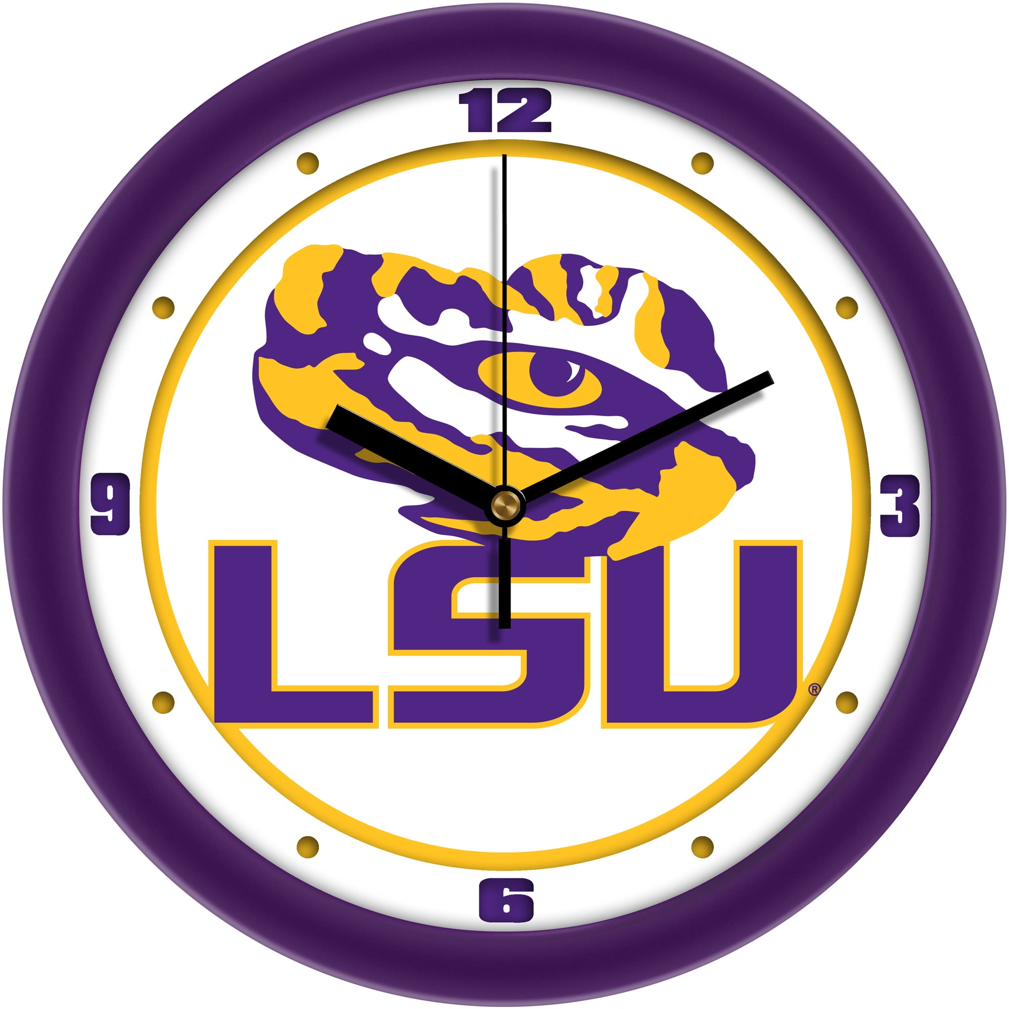 LSU Tigers 11.5'' Suntime Premium Glass Face Traditional Logo Wall ...