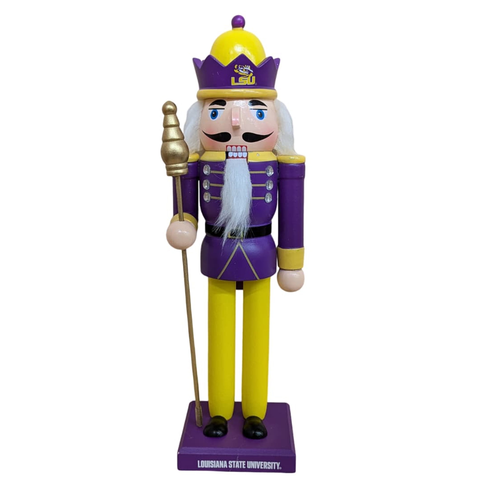 LSU Tigers 12" Wooden Nutcracker Statue - Walmart.com