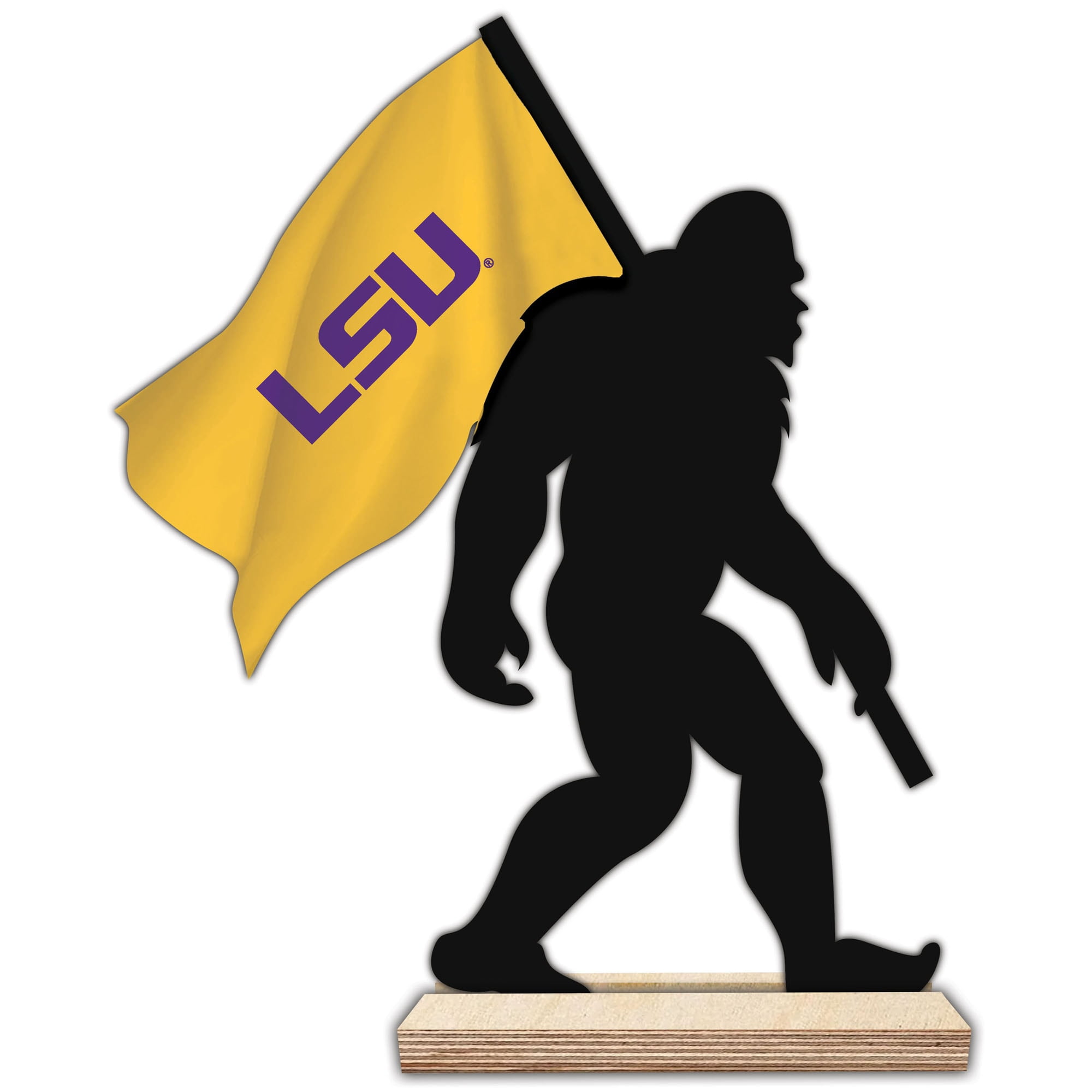 LSU Tigers 18'' Team Logo Bigfoot Silhouette Desktop Art - Walmart.com