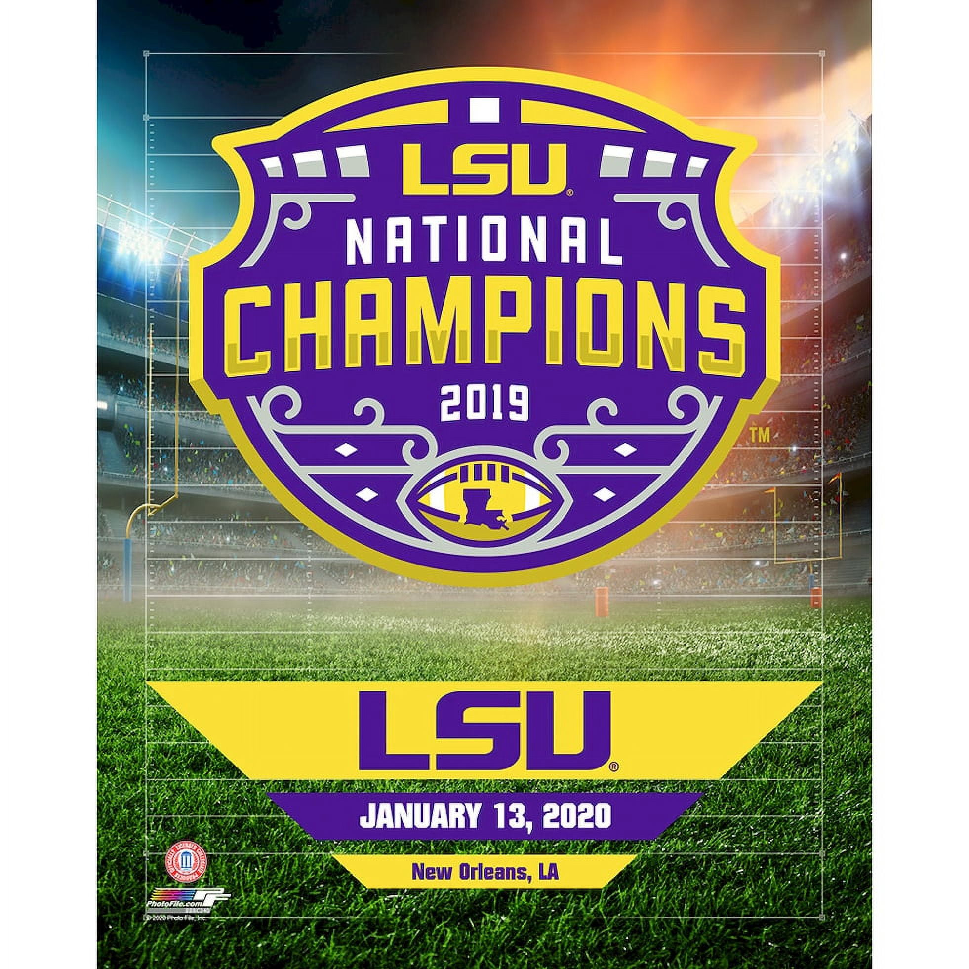 LSU Tigers 2019 National Champions Team Logo with Score 16"x20" Print ...