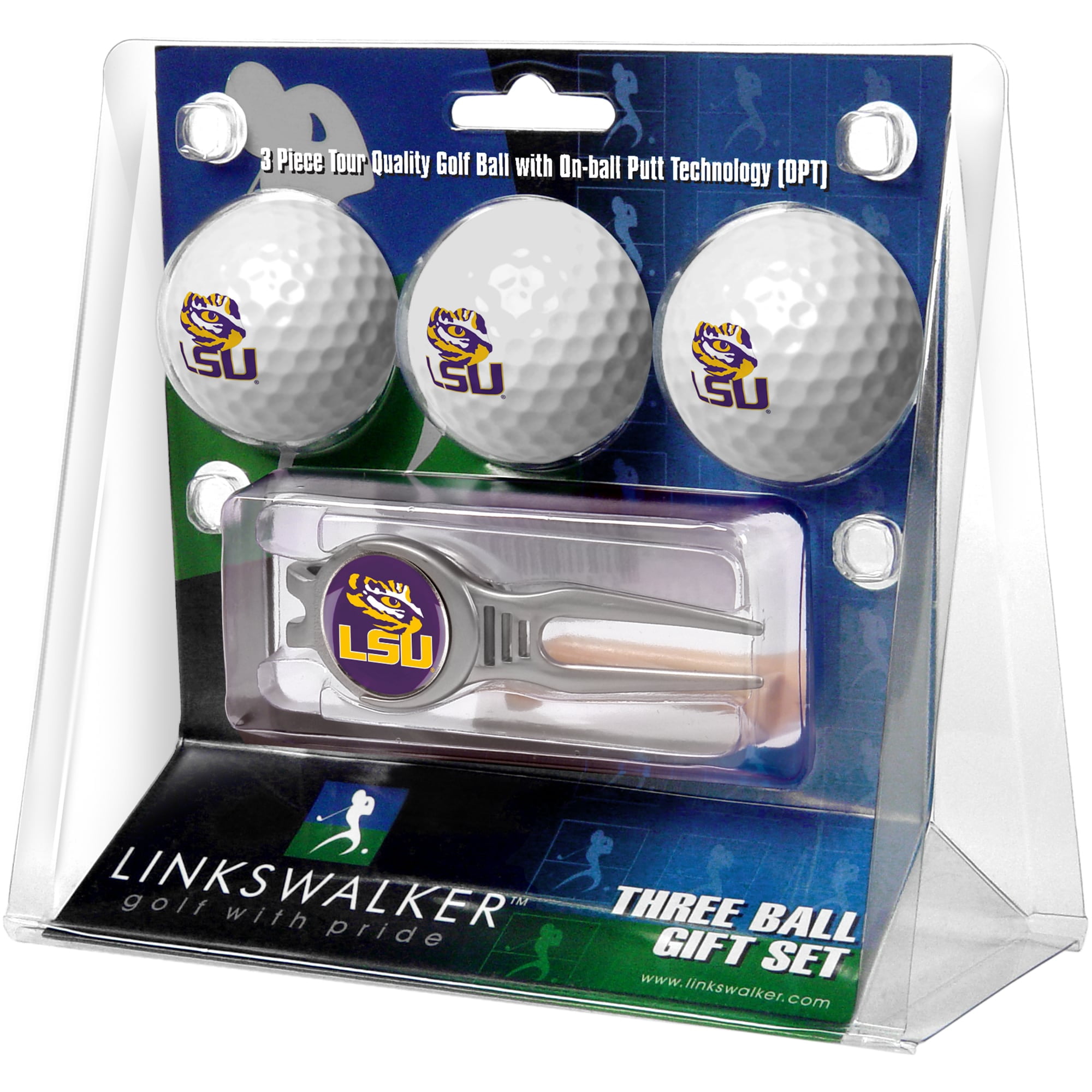 LSU Tigers 3-Ball Golf Ball Gift Set with Kool Divot Tool - Walmart.com