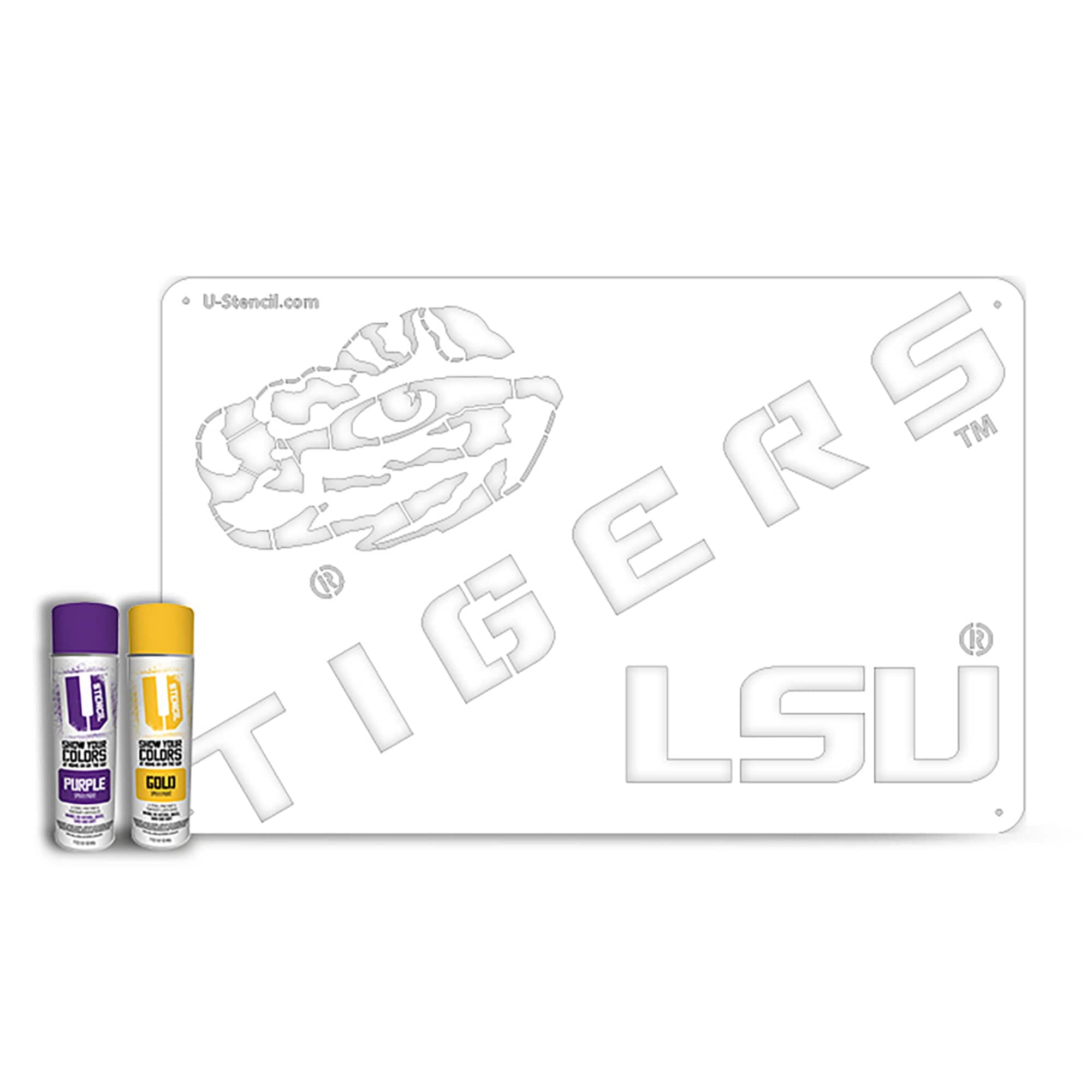LSU Tigers 46.5" x 30" Alternate Tailgater Stencil Kit - Walmart.com