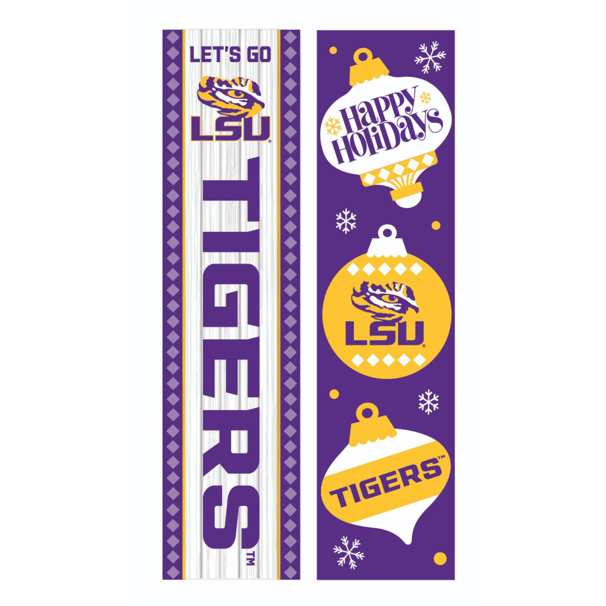 LSU Tigers 47" Double Sided Christmas Leaner Fan Sign - Walmart.com