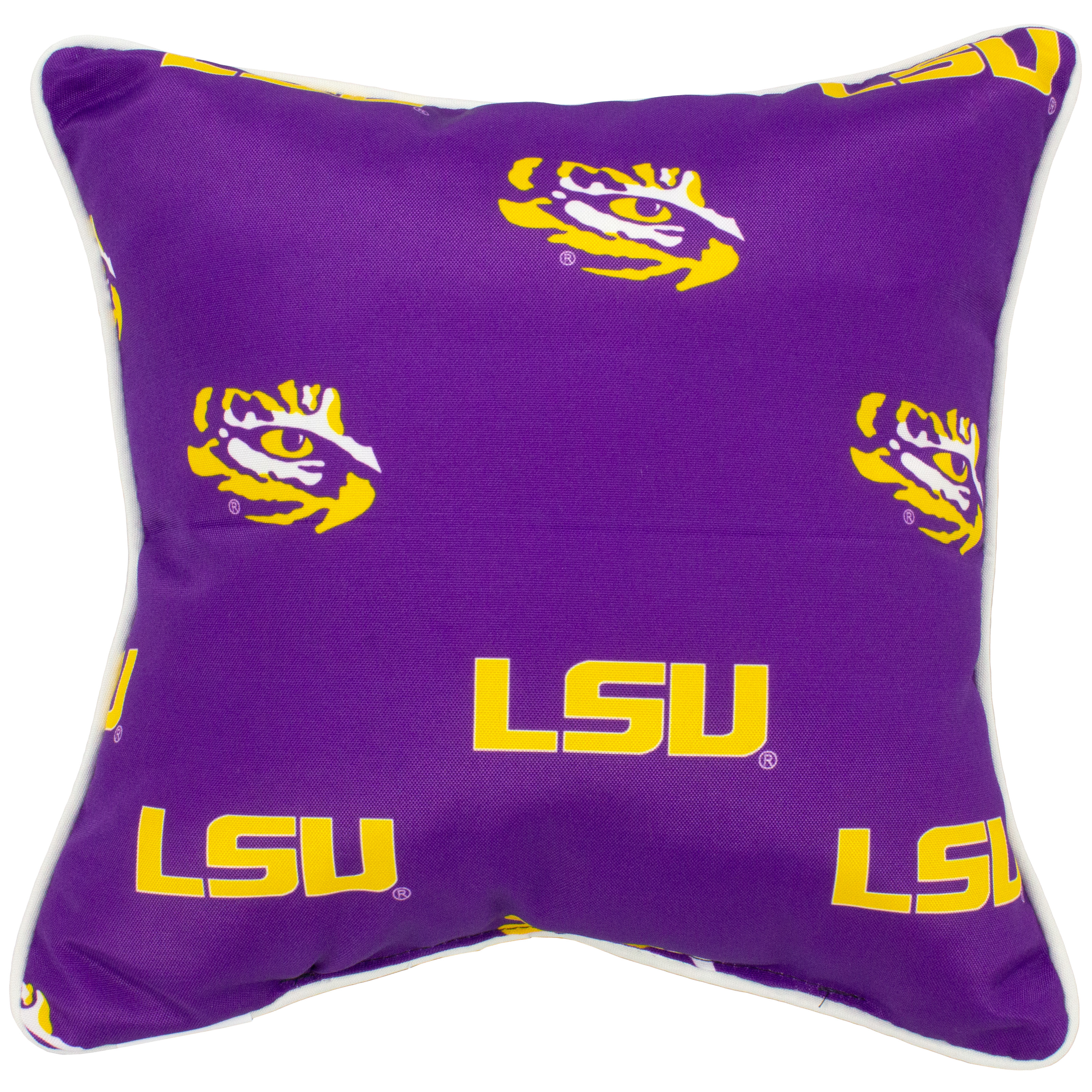 LSU Tigers College Covers Indoor or Outdoor Decorative Pillow 16 in x ...
