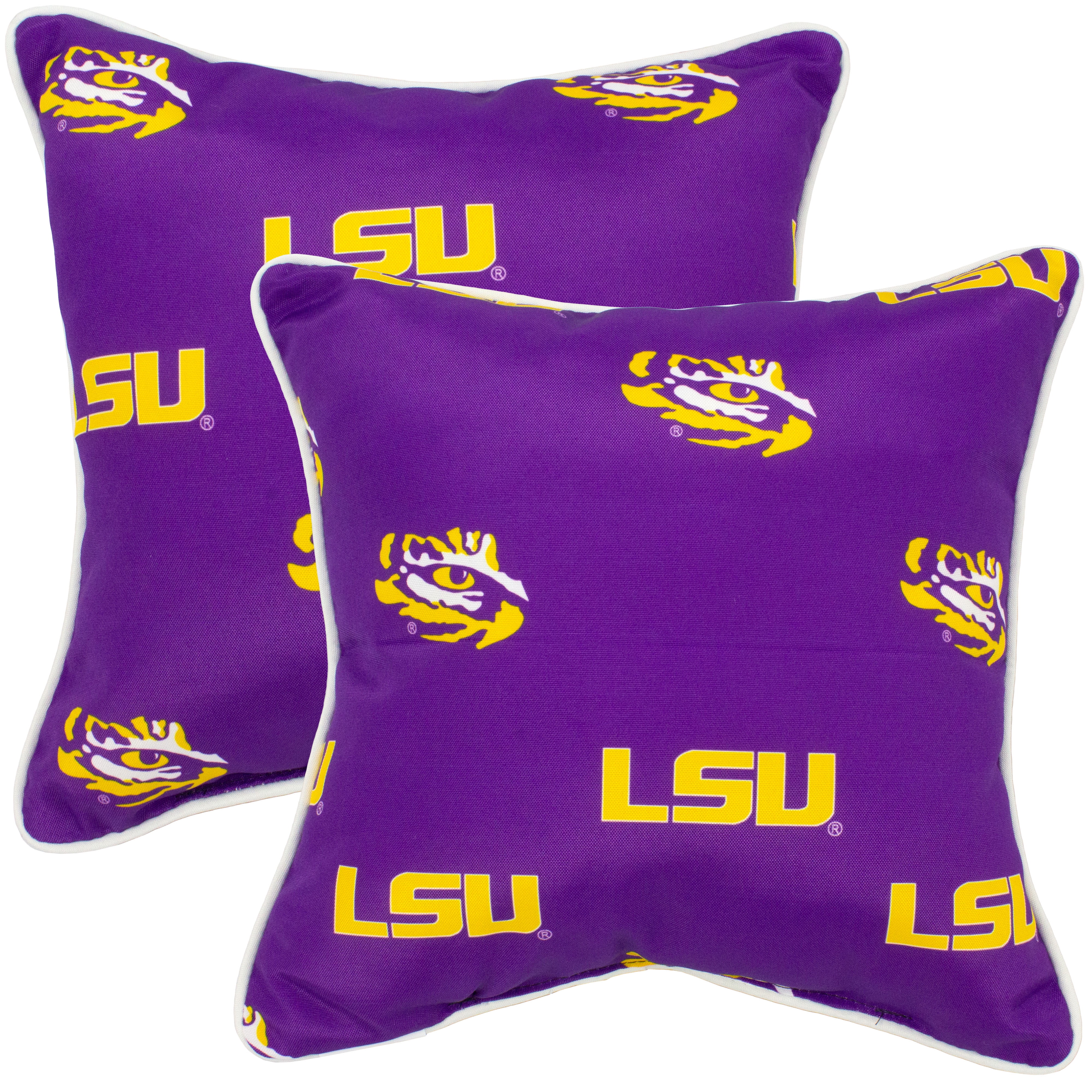 College Covers LSU Tigers Decorative Pillow Pair 16x16 UV-Resistant ...