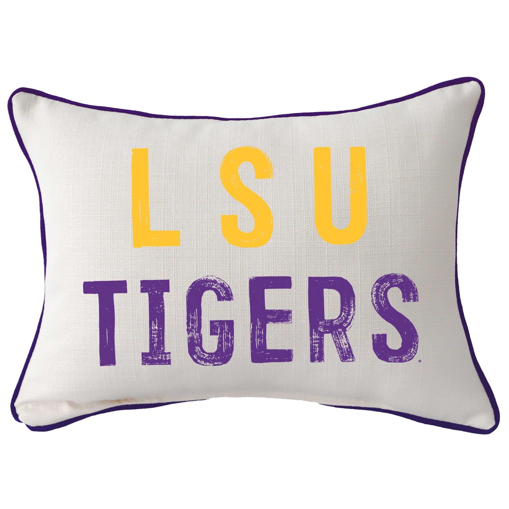 LSU Tigers Distressed Logo Rectangular Piped Pillow - Walmart.com