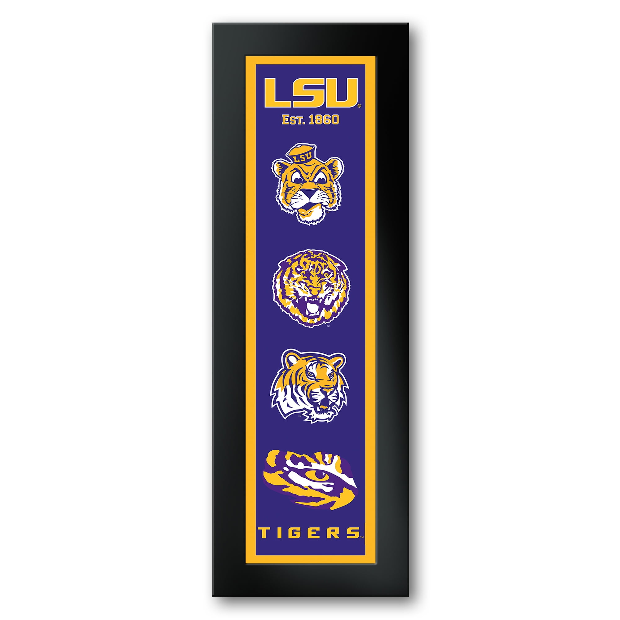 LSU Tigers Framed 8" x 26" Logo Heritage Art Print - Walmart.com