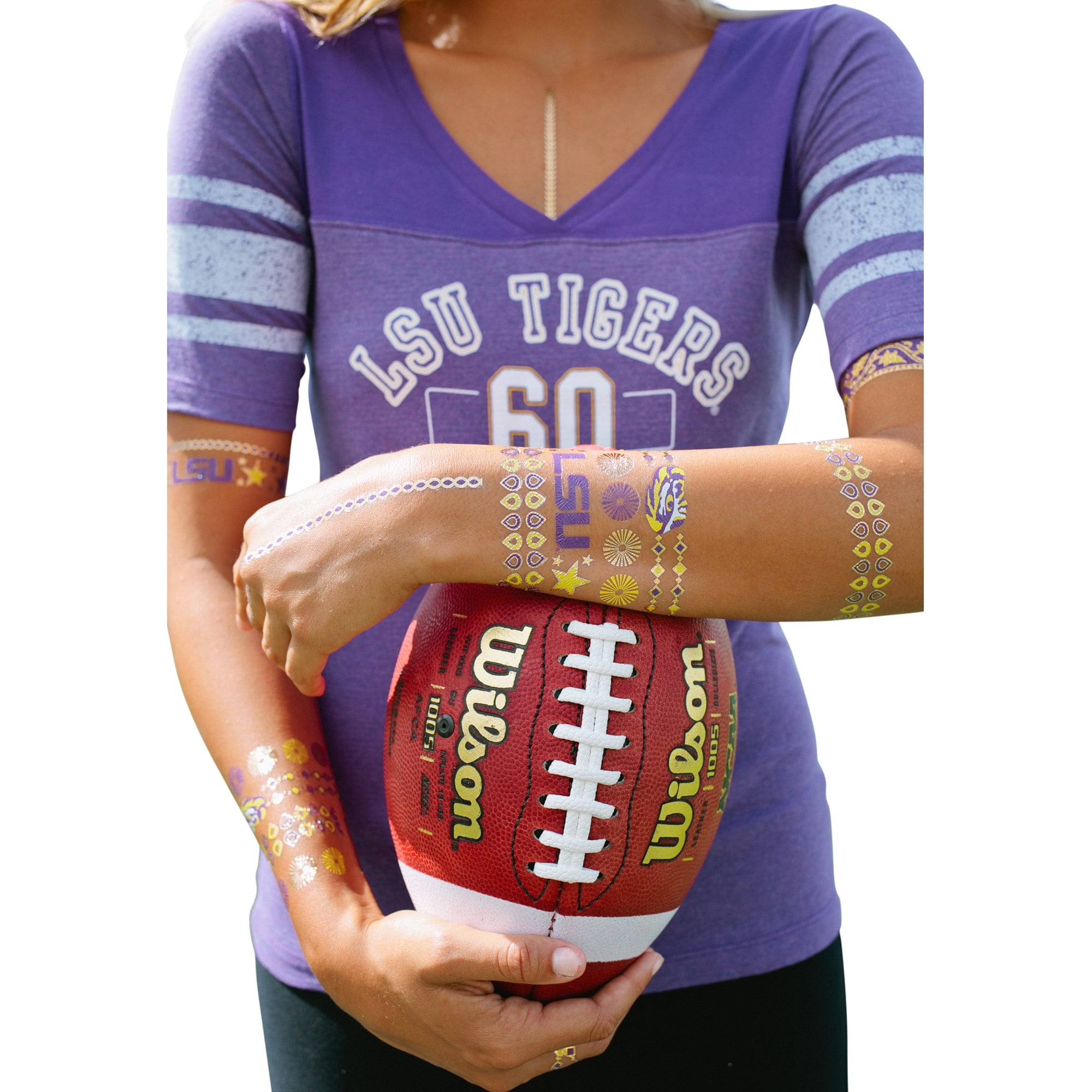 LSU Tigers Metallic Fashion Tattoos - Walmart.com