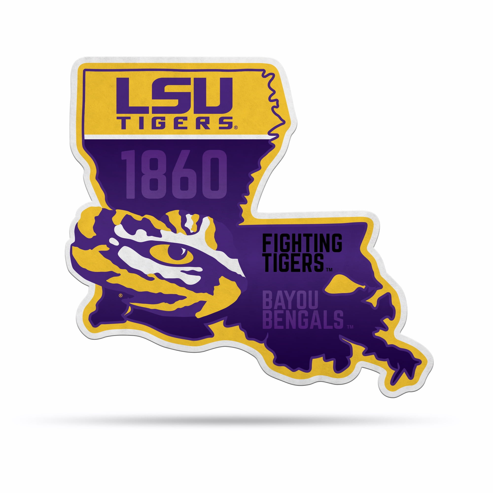 LSU 18" STATE SHAPE PENNANT - Walmart.com
