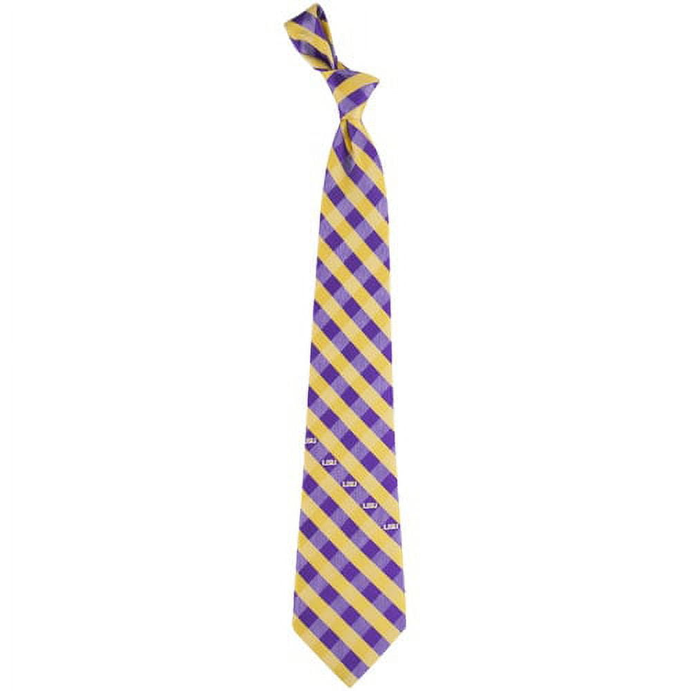 LSU Tigers Woven Checkered Tie - Purple/Gold - Walmart.com
