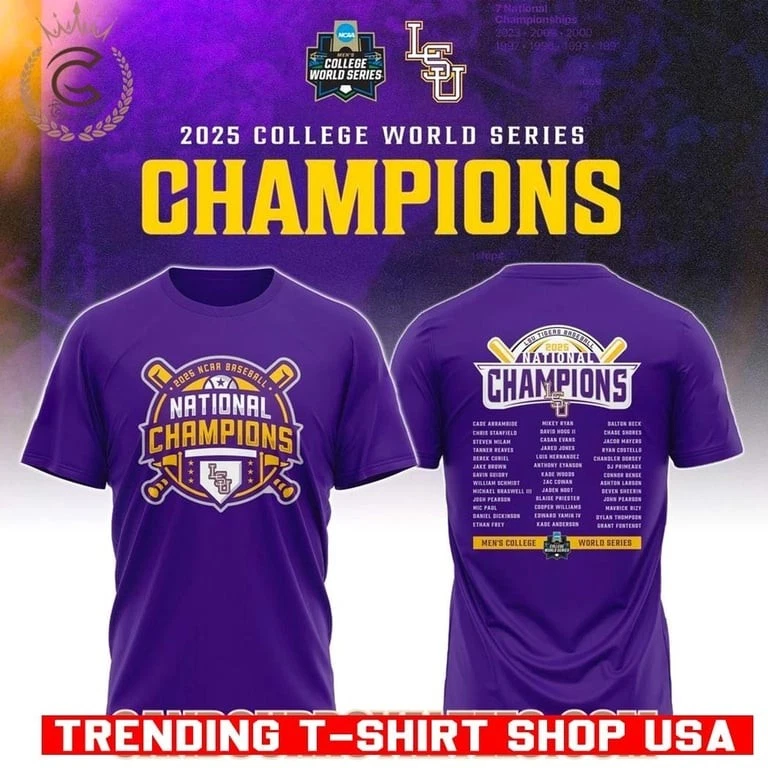 LSU Tigerss 2025 World Series Champions Shirt, College Baseball Tshirt ...
