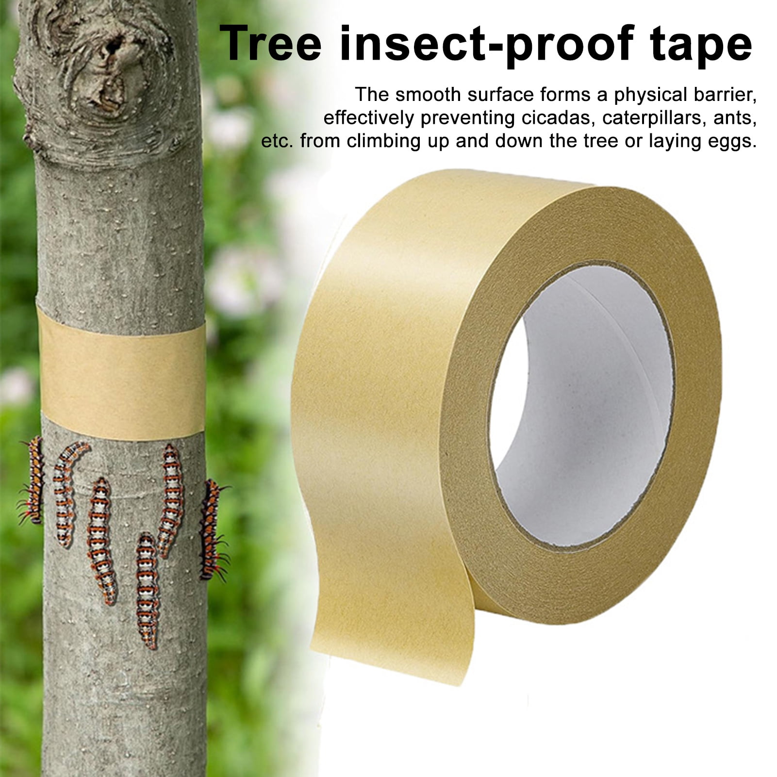 LShunze 165 Ft x 2 Inch Tree Insect Barrier Tape, Cicada Tree Wrap ...