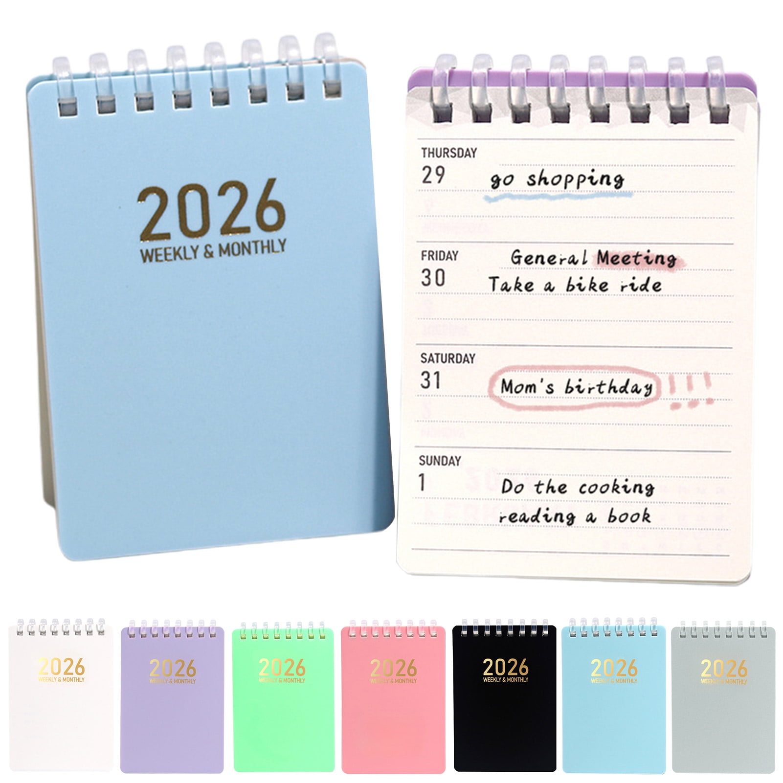 LShunze 2026 Day Planner A7 Pocket Size Coil Notebook for Law Nursing ...