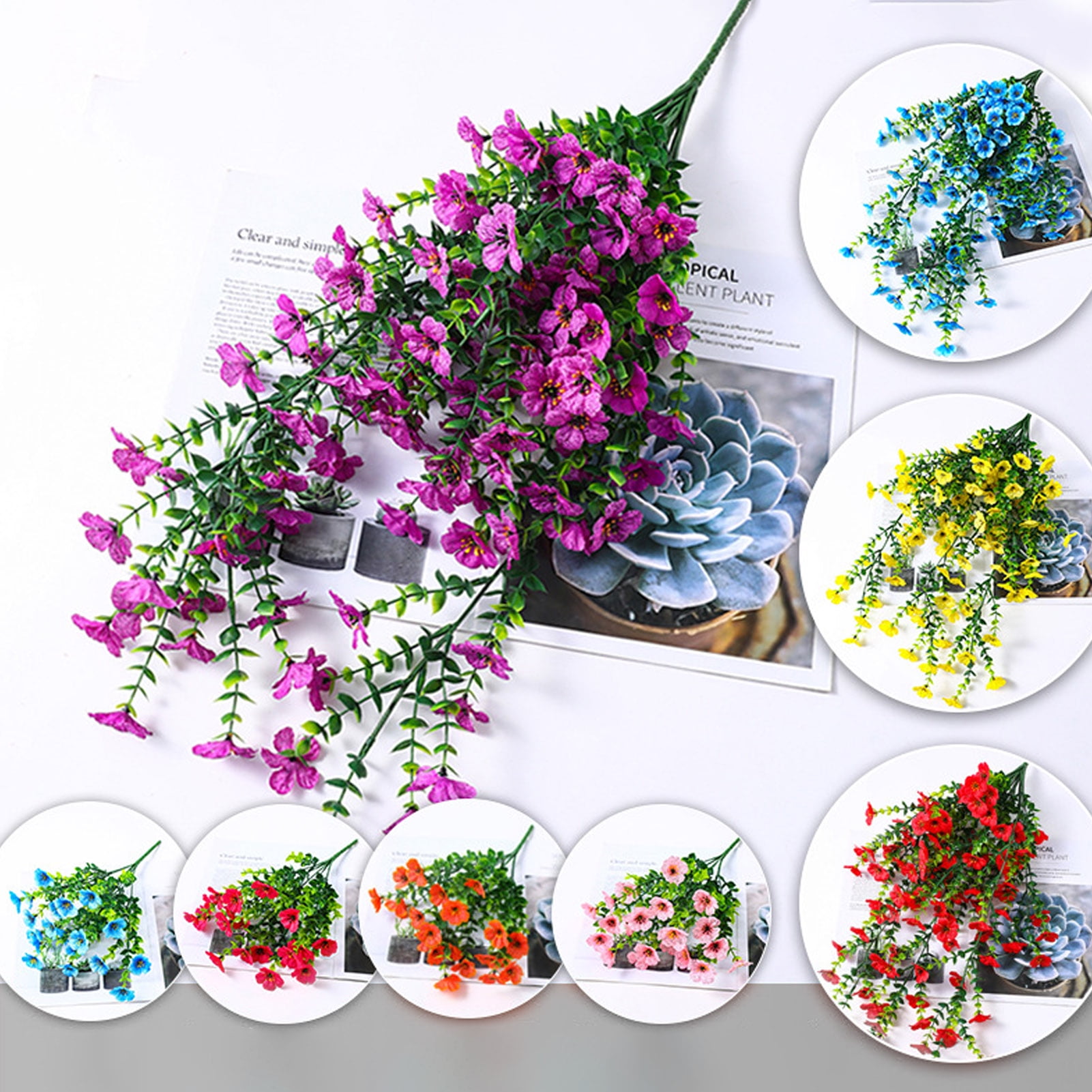 LShunze Artificial Violet Flowers All-season Faux Flower Bundle ...
