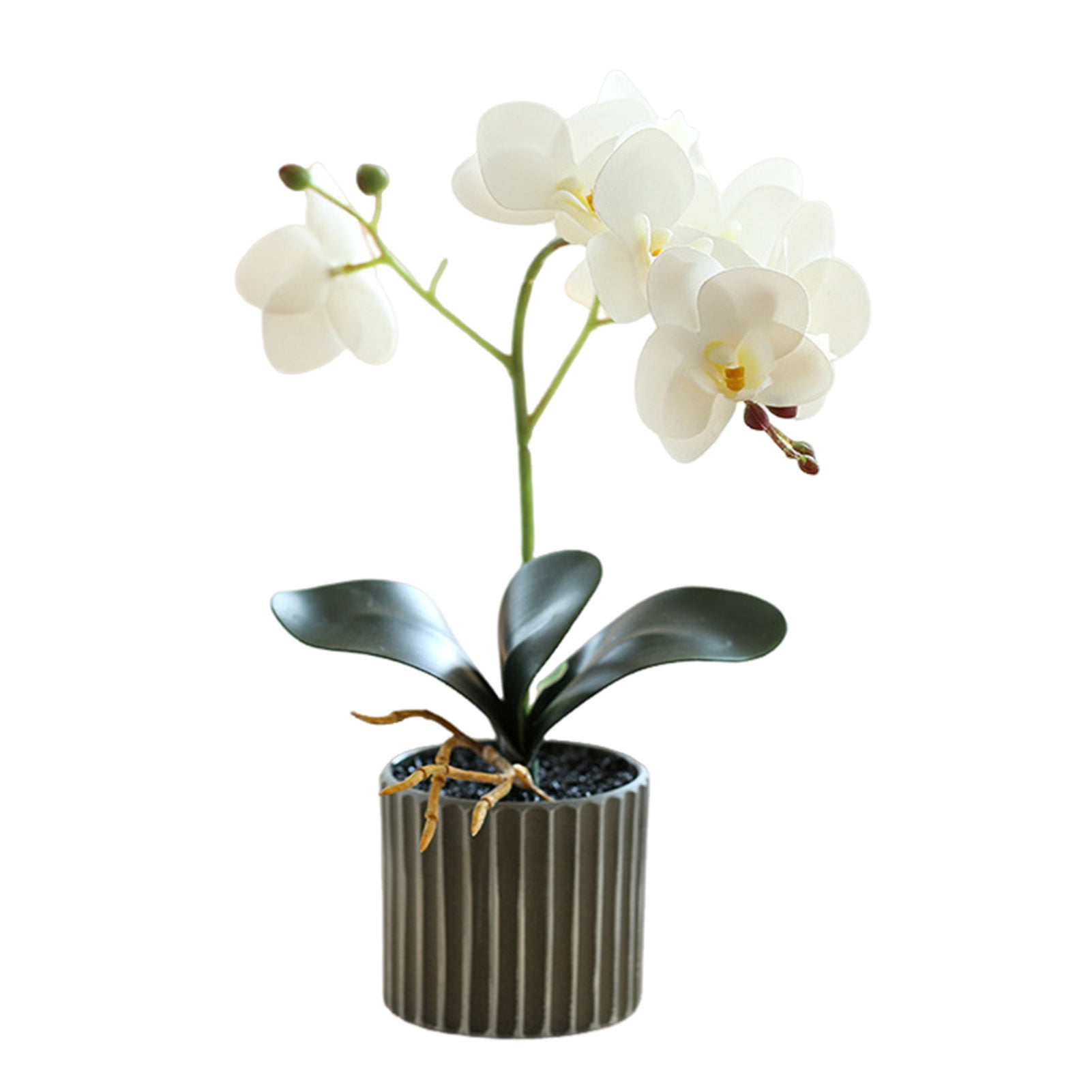 LShunze Fake Orchids Flowers in Pot Faux Orchids Artificial Flowers ...