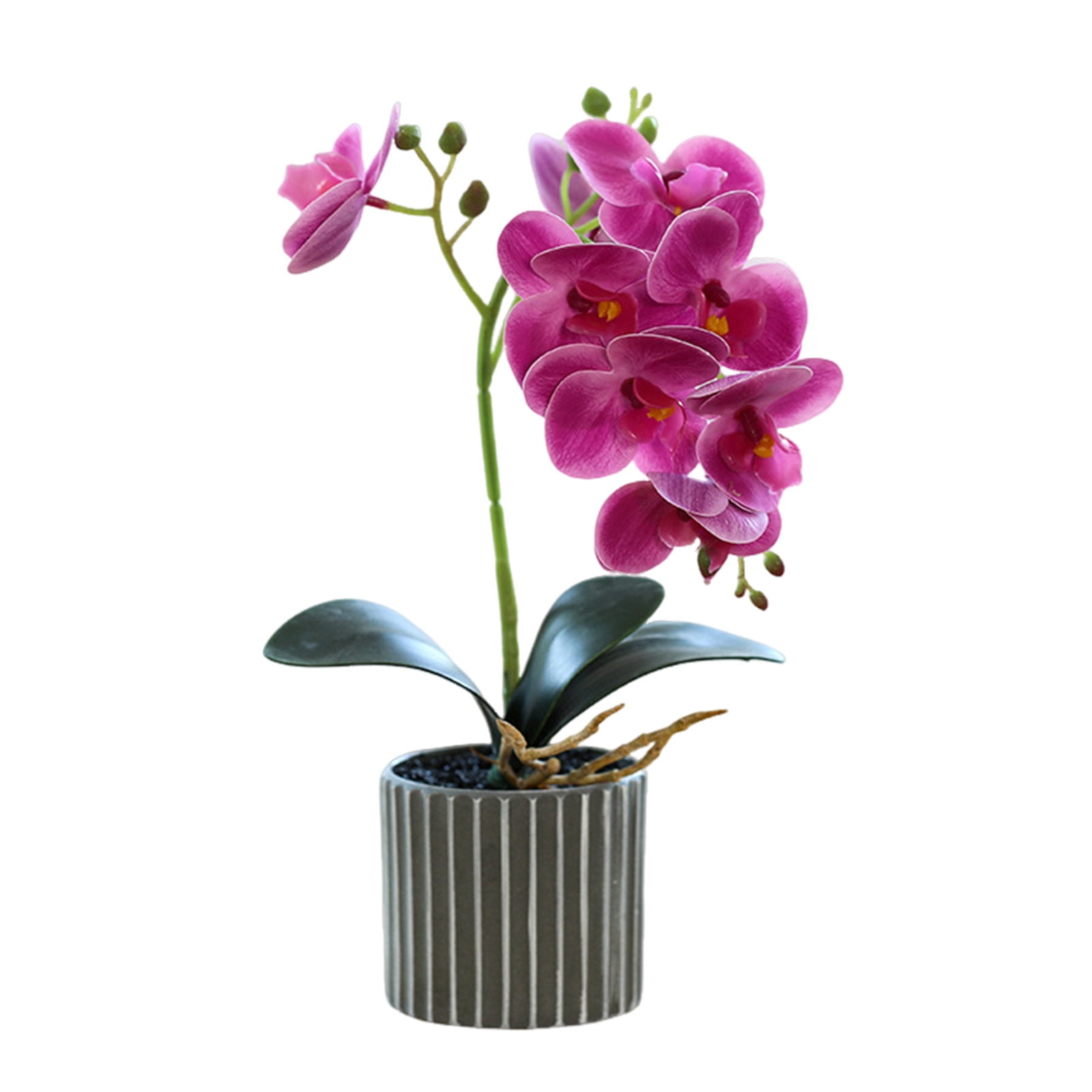 LShunze Fake Orchids Flowers in Pot Faux Orchids Artificial Flowers ...