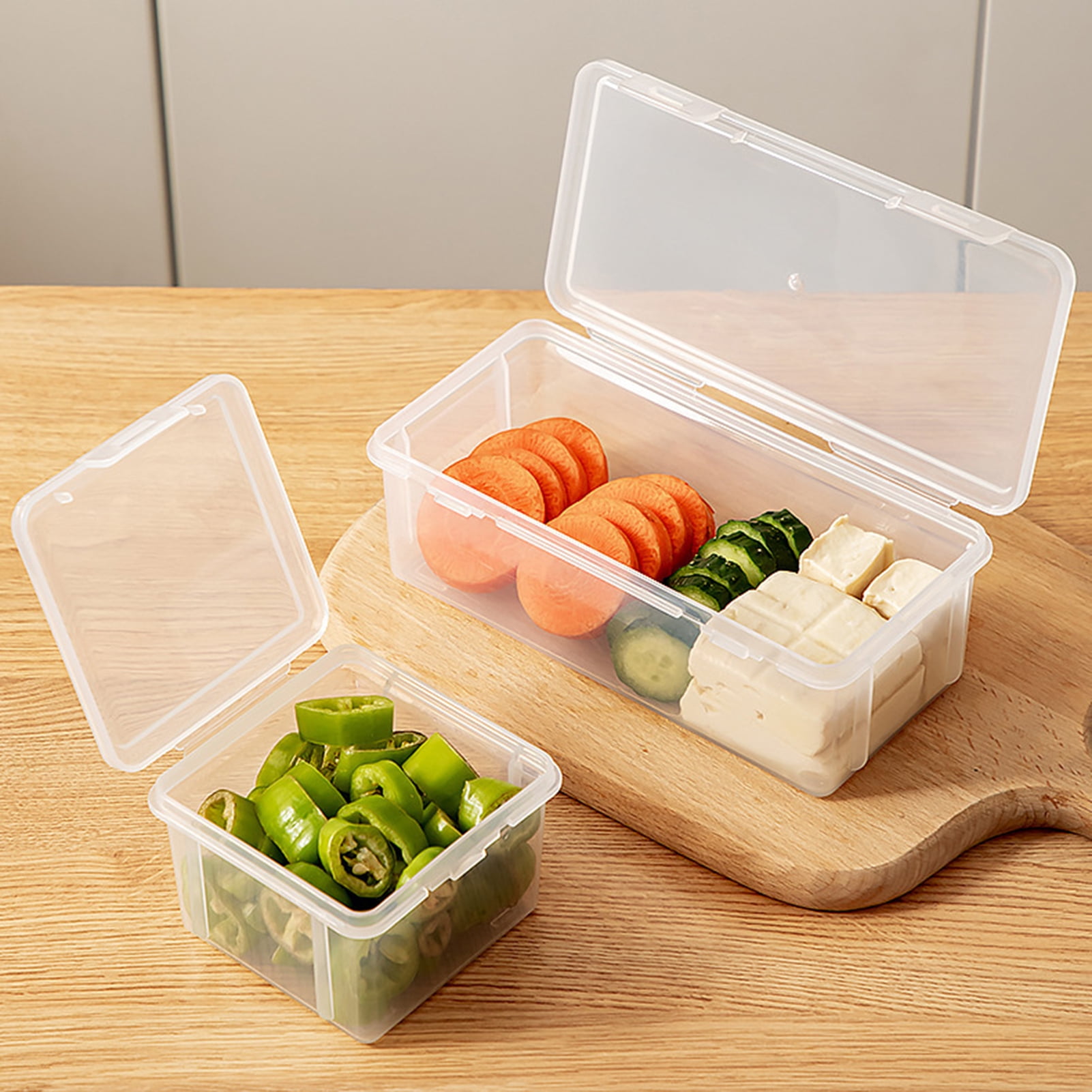 LShunze Food Storage Container, Transparent Frozing Meat Box Large ...