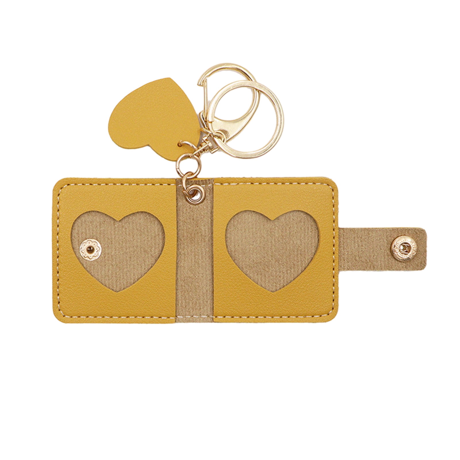 LShunze Mini Faux Leather Photo Album Key Chain 2 Pockets Photos ...