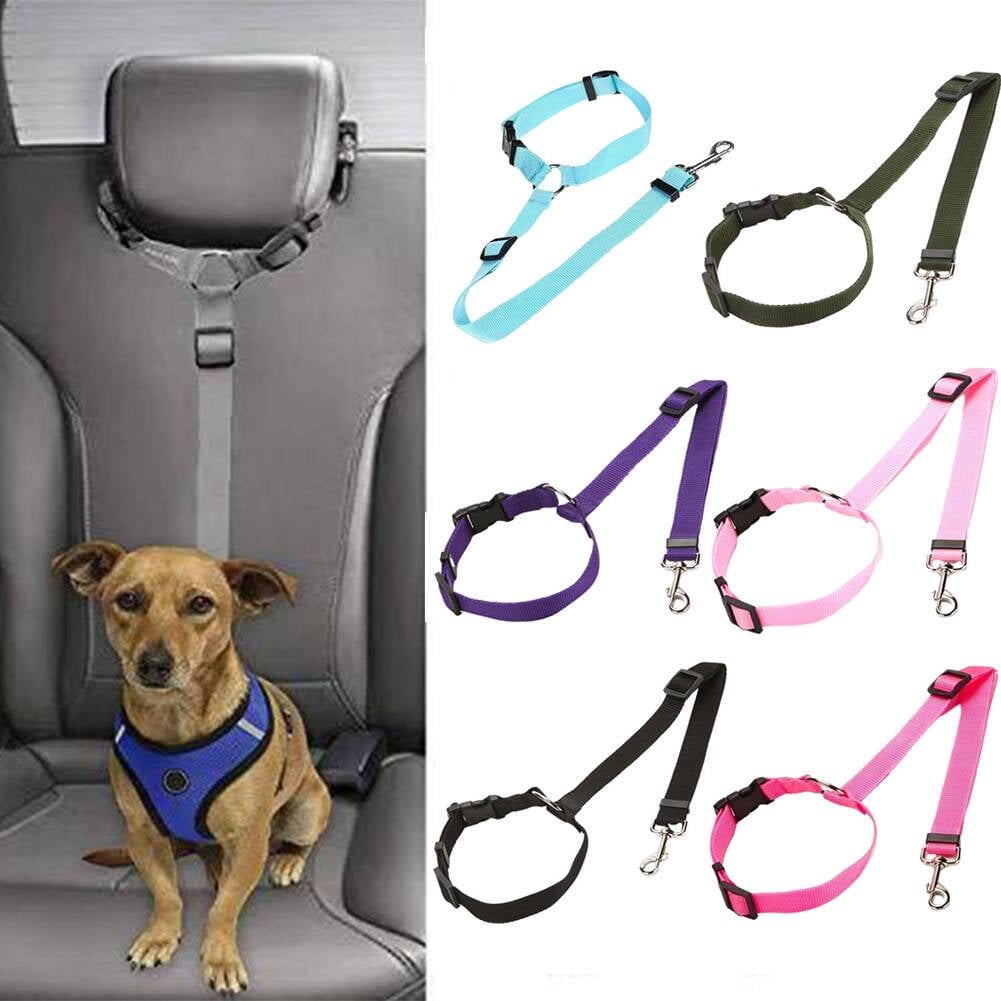 LShunze Pet Dog Cat Seat Belts, Car Headrest Restraint Adjustable ...