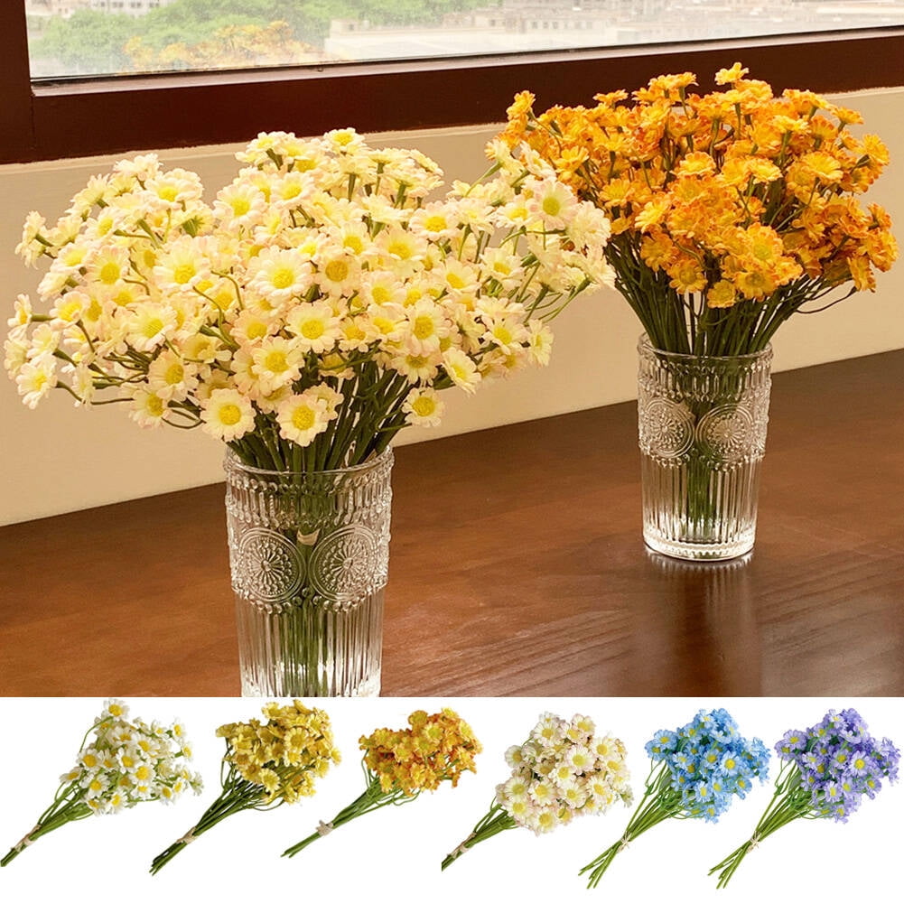 LShunze Small Daisy Artificial Flowers Mini Daises Flowers 2 Bouquets ...