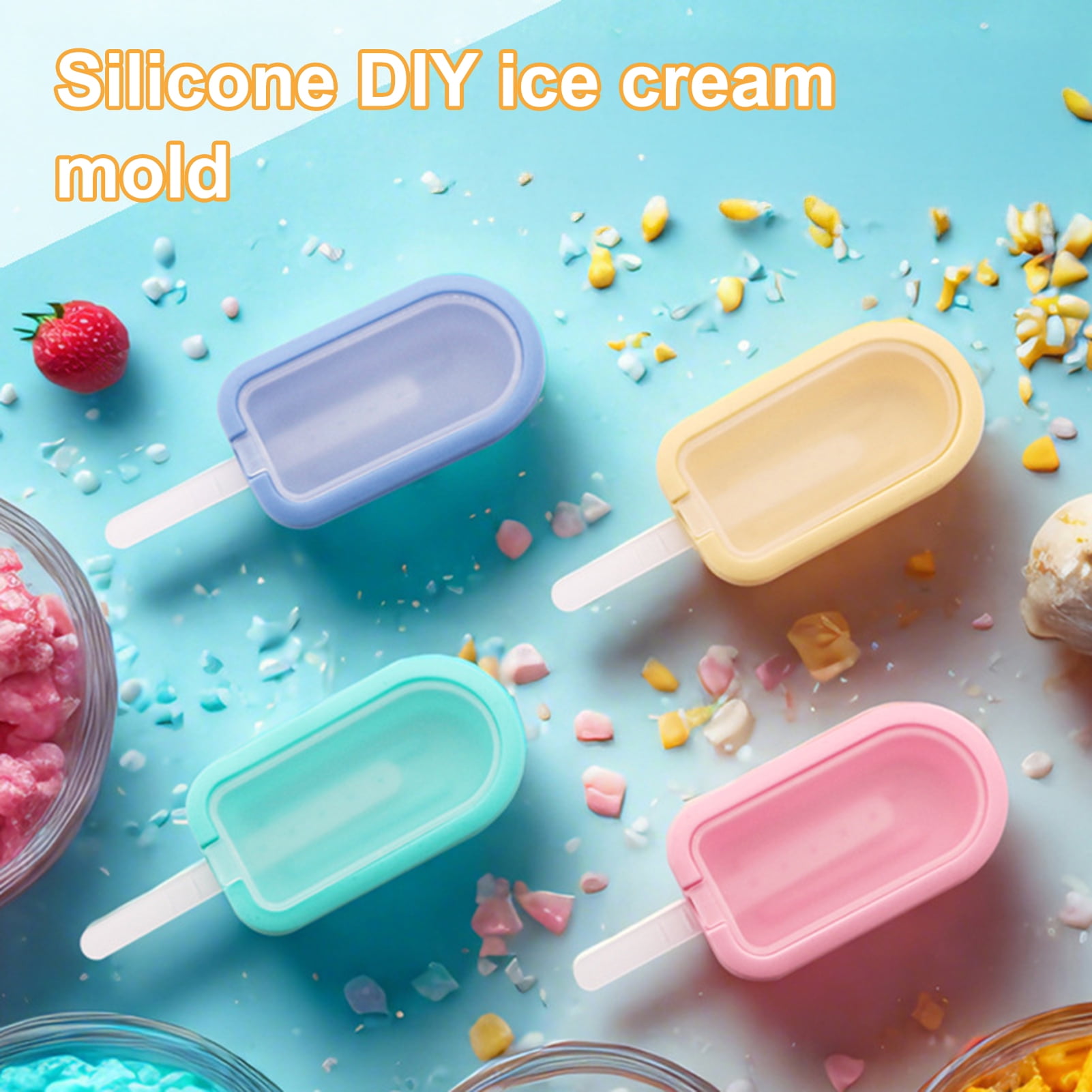 LShunze Stackable Popsicle Molds + Sticks & Lids | Homemade Freezer Ice ...