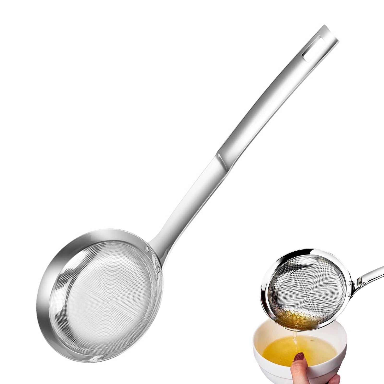 LShunze Stainless Steel Skimmer Strainer with Long Handle, Hot Pot Fat ...